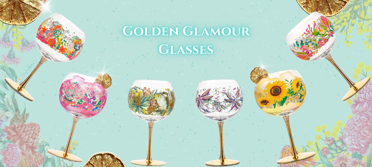 Golden Glamour Glasses – Lisa Pollock