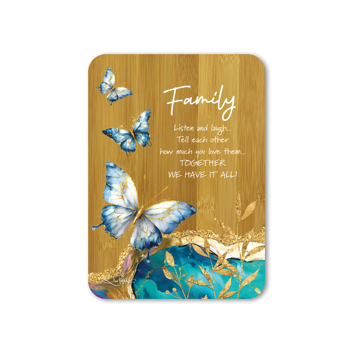 Bamboo Plaque - Family - Tranqil Butterflies – Lisa Pollock