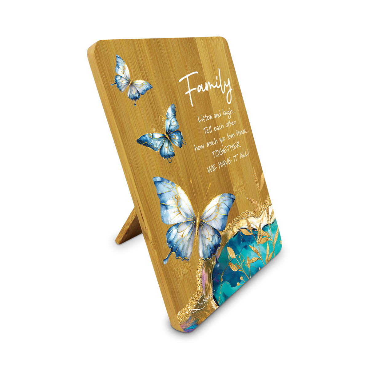 Bamboo Plaque - Family - Tranqil Butterflies – Lisa Pollock