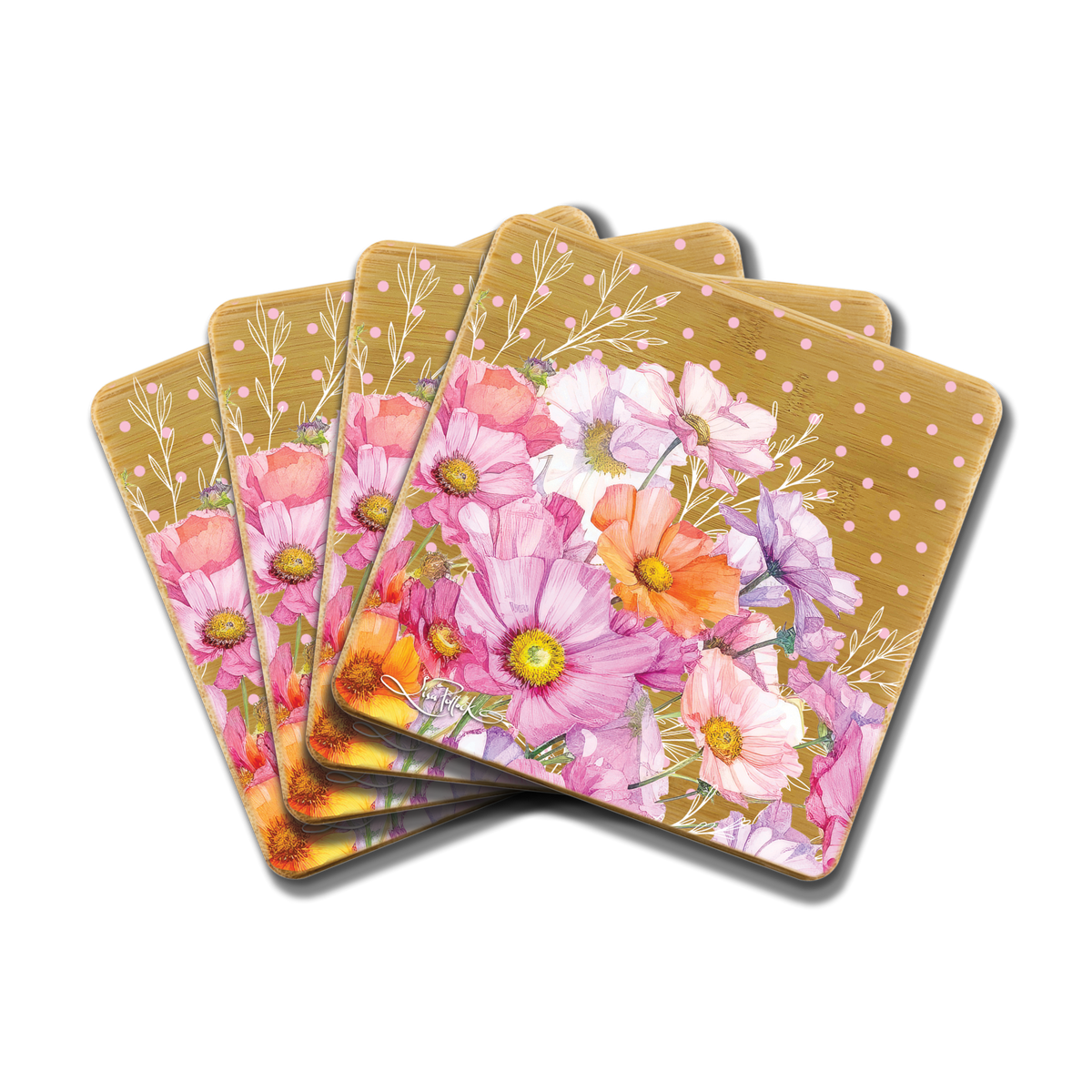 Coaster Set - Wistful Wildflowers – Lisa Pollock