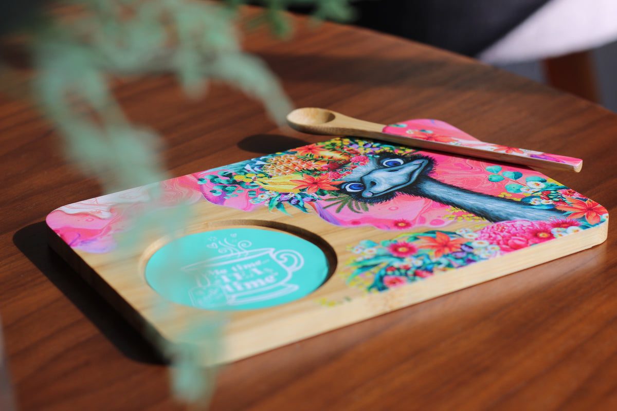 Tea Time Tray - Happy Emu – Lisa Pollock