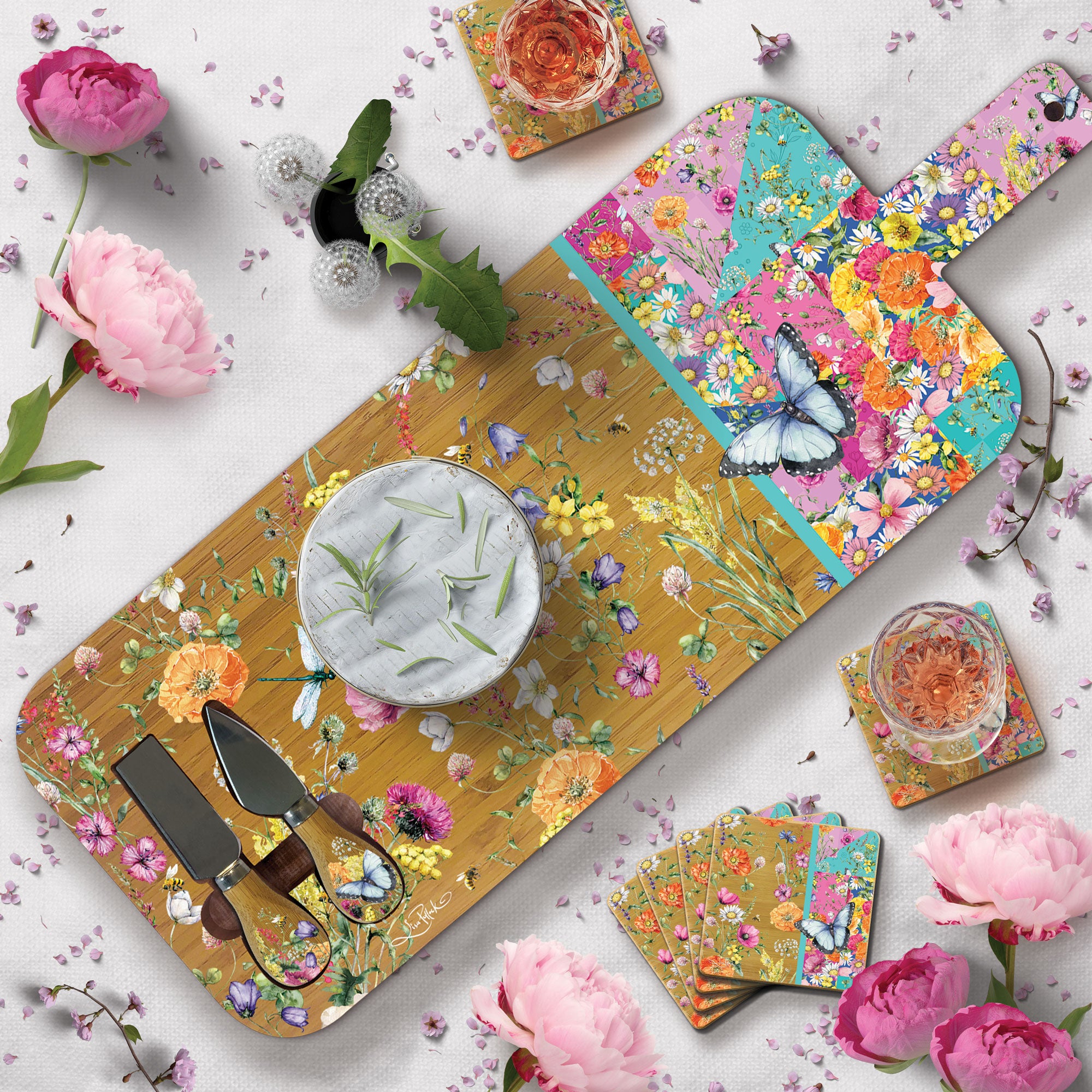 Large Board with knives - Wildflower Patch – Lisa Pollock