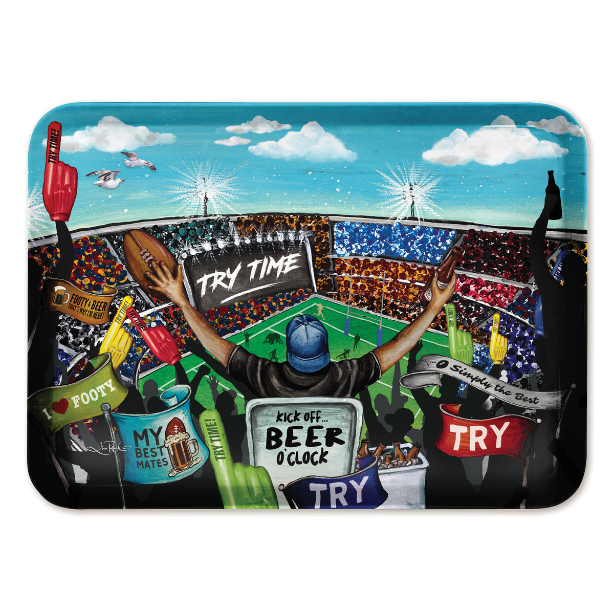 Melamine BBQ Plate - NRL Try Time – Lisa Pollock