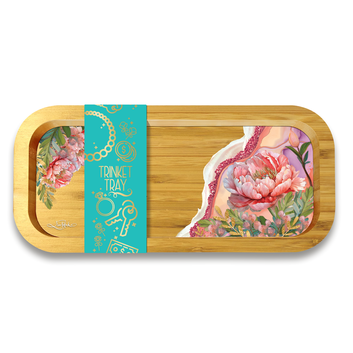 Trinket Tray - Coral Peony – Lisa Pollock