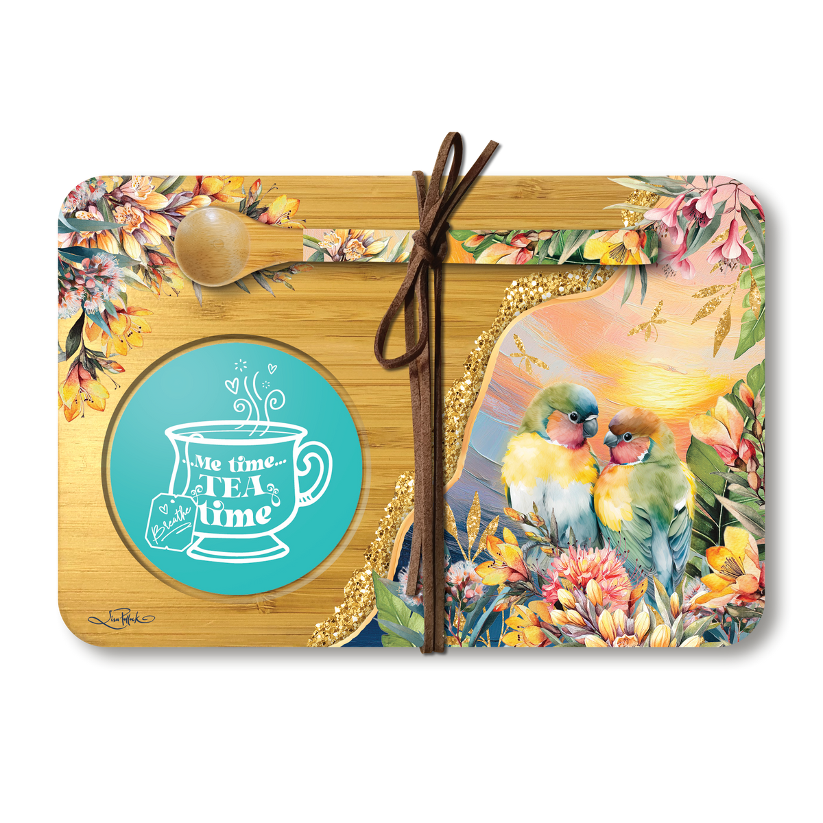 Tea Time Tray - Sunset Love Birds – Lisa Pollock