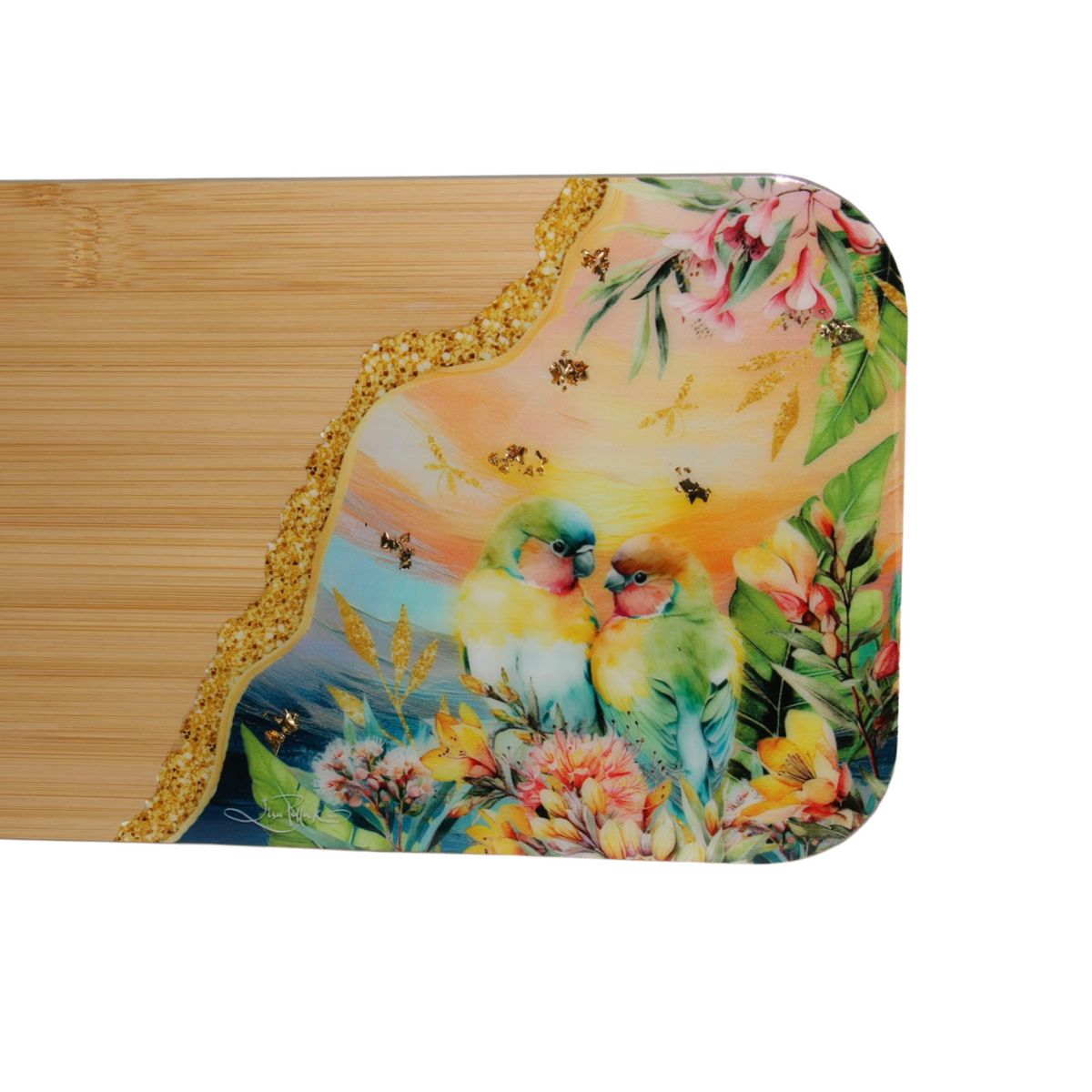 Medium Resin Board -Sunset Love Birds – Lisa Pollock